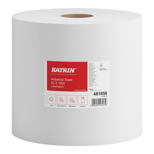 481856 Katrin Industrial Wipes Roll Extra Large 1000 Sheets 2-Ply