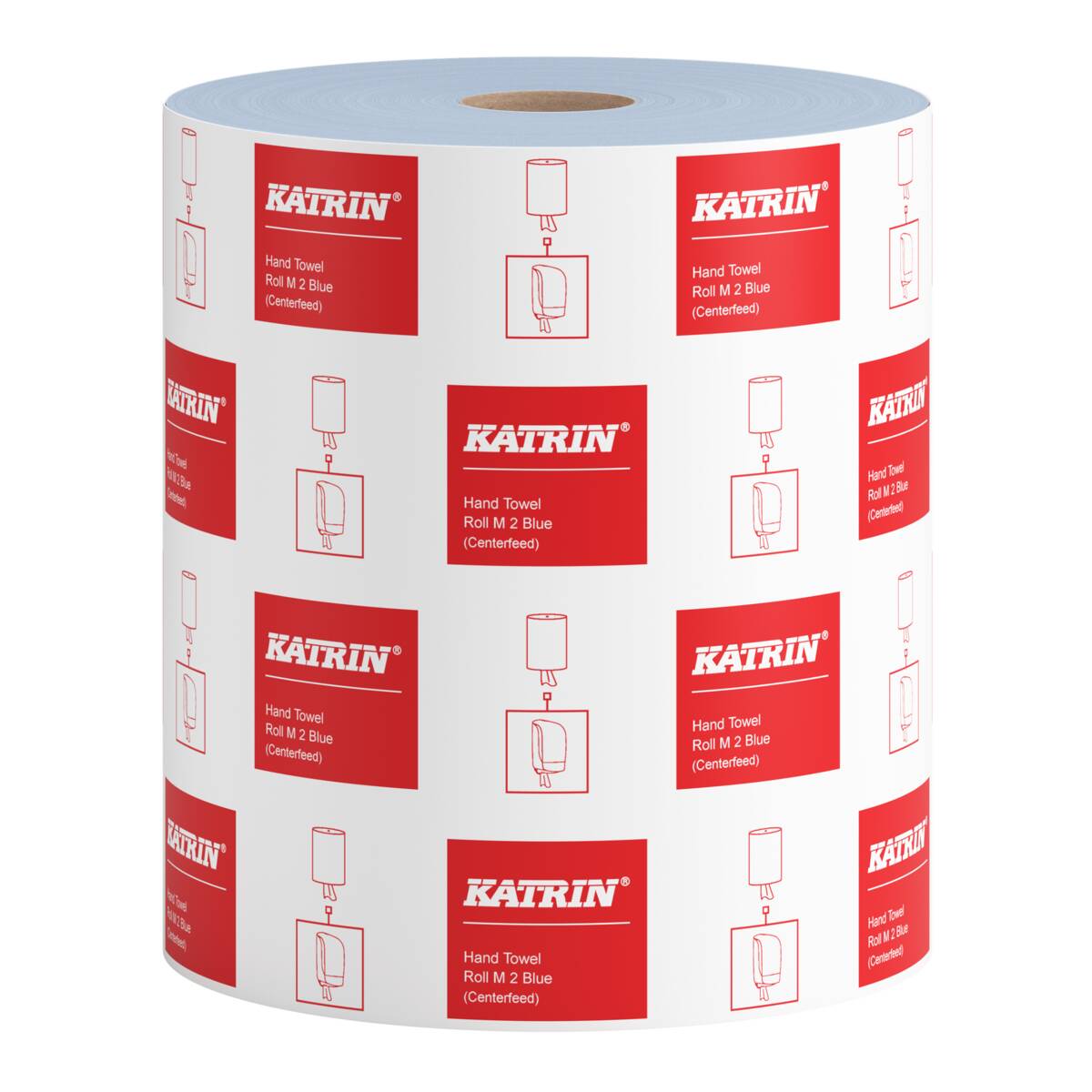 464414 Katrin Centrefeed Roll Medium 400 Sheets 2-Ply Laminated, Blue
