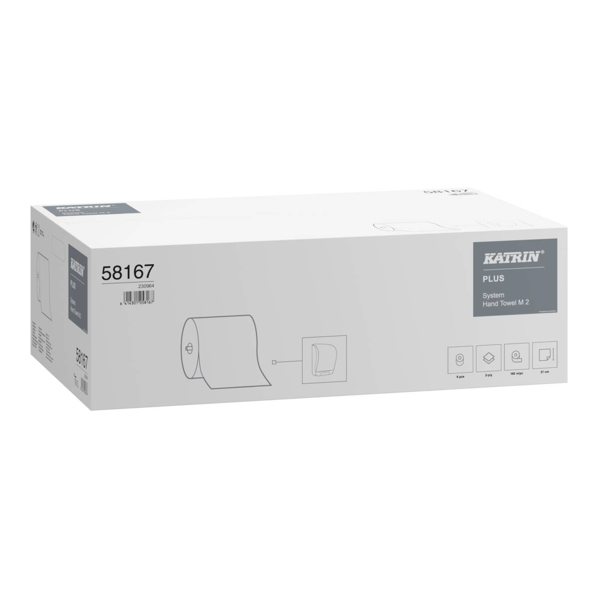 58167 Katrin Plus Dispenser Paper Towel Roll System Medium 2-Ply