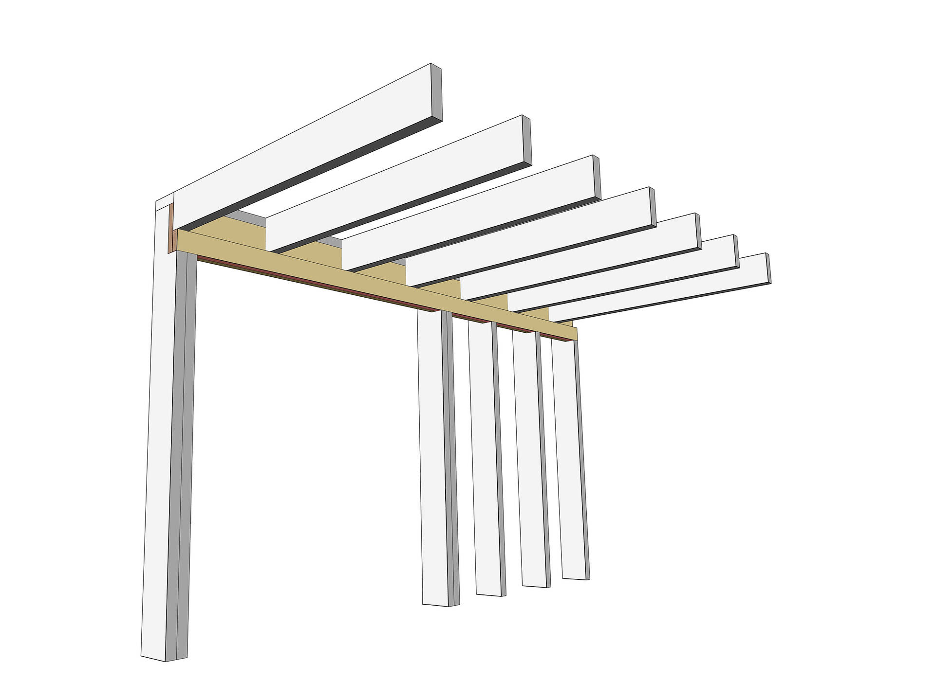 Effizientes Detail im Holzrahmenbau: Sturz und Decke in eine Ebene bringen