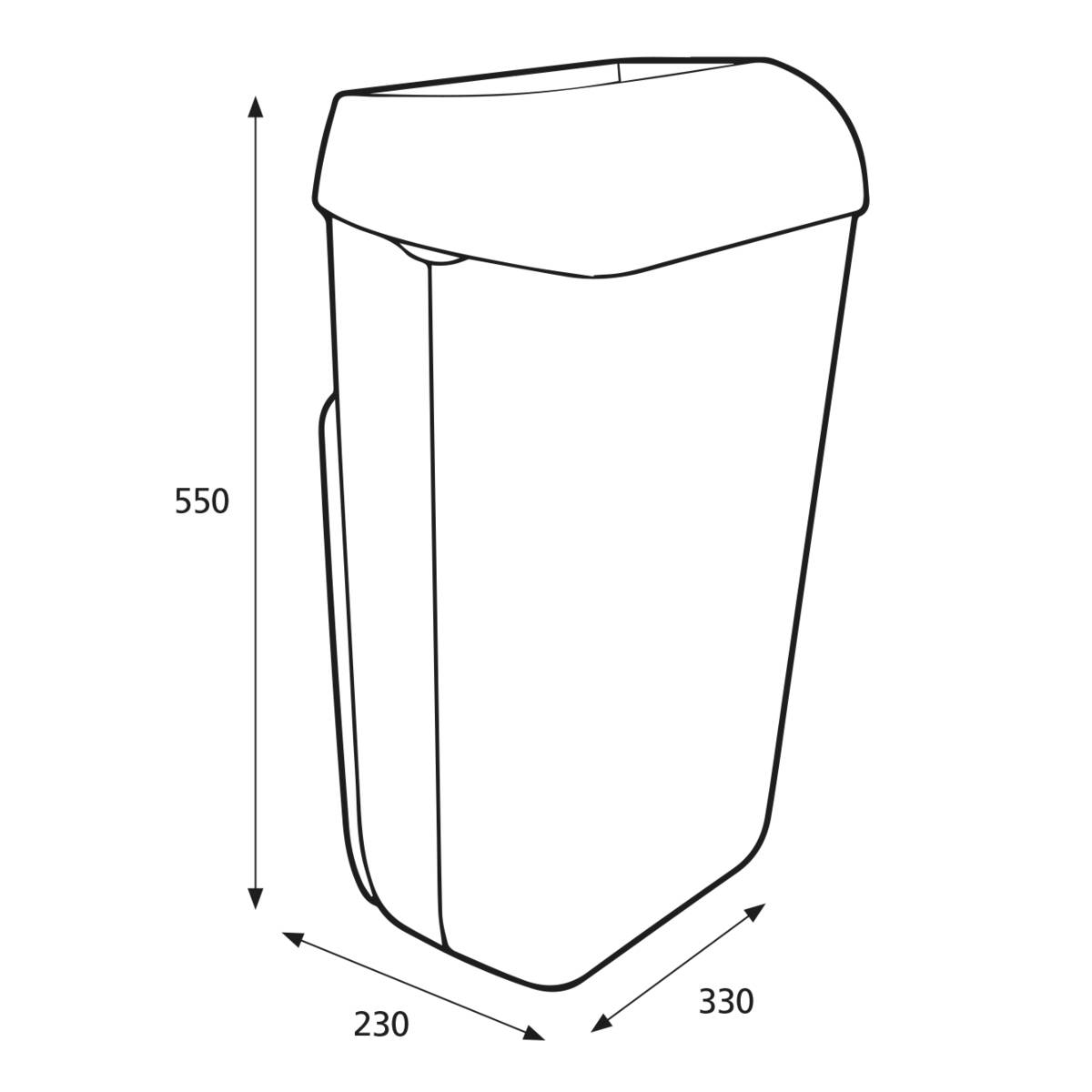 91899 Katrin Plastic Bin 25 Litre With Lid For Waste, White