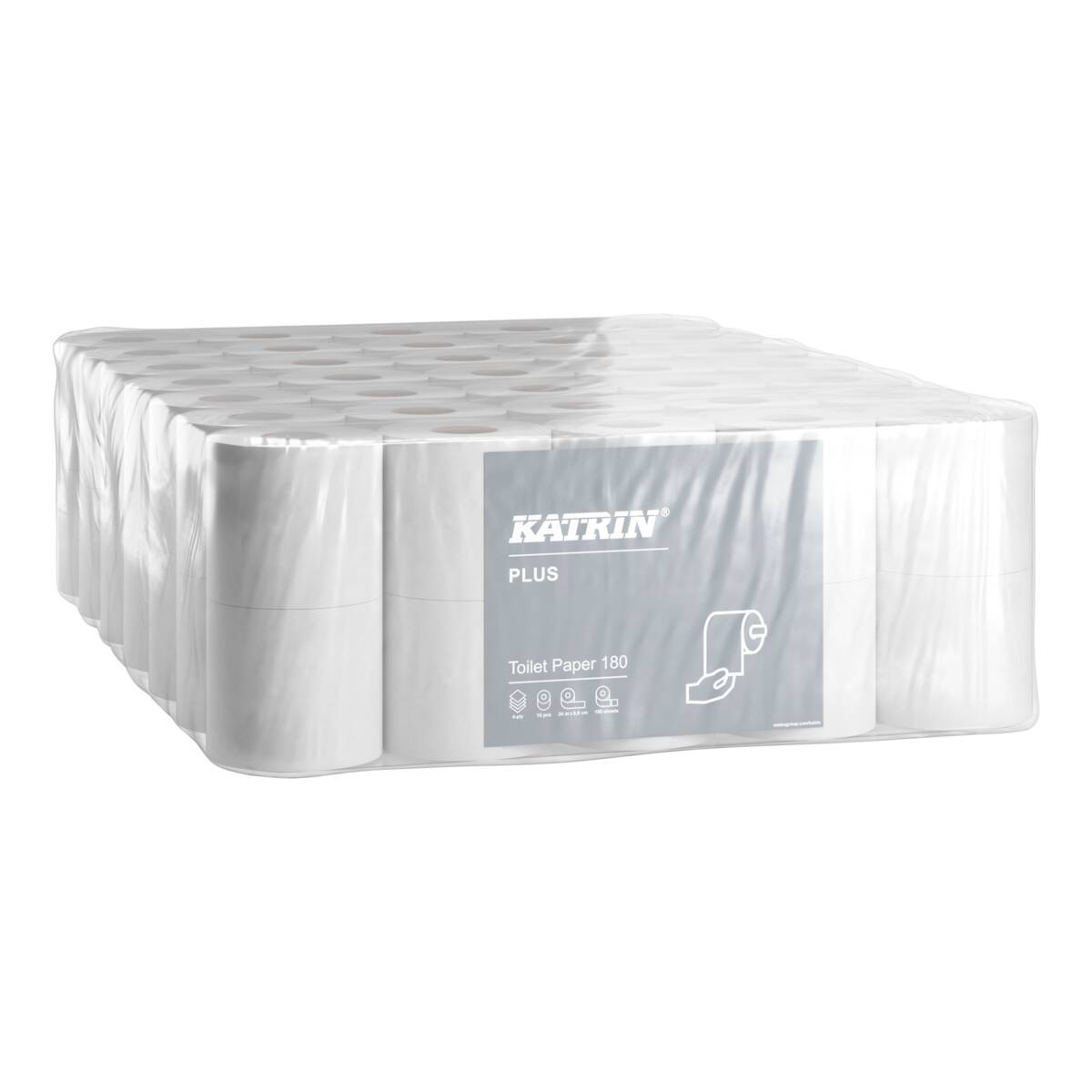 77755 Katrin Plus Toilet Paper Roll 180 Sheets 4-Ply