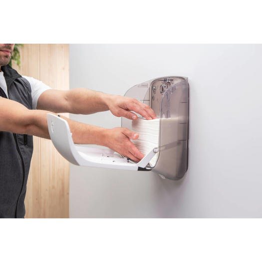 88966 Katrin Plastic Dispenser Small For Folded Paper Hand Towels, Black