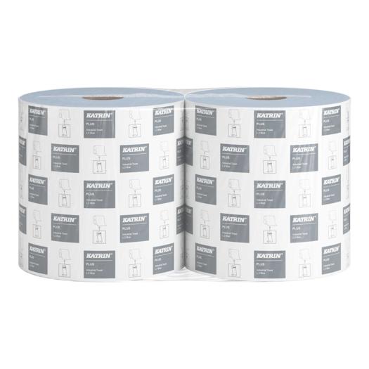 447226 Katrin Plus Industrial Wipes Roll Large 930 Sheets 2-Ply, Blue