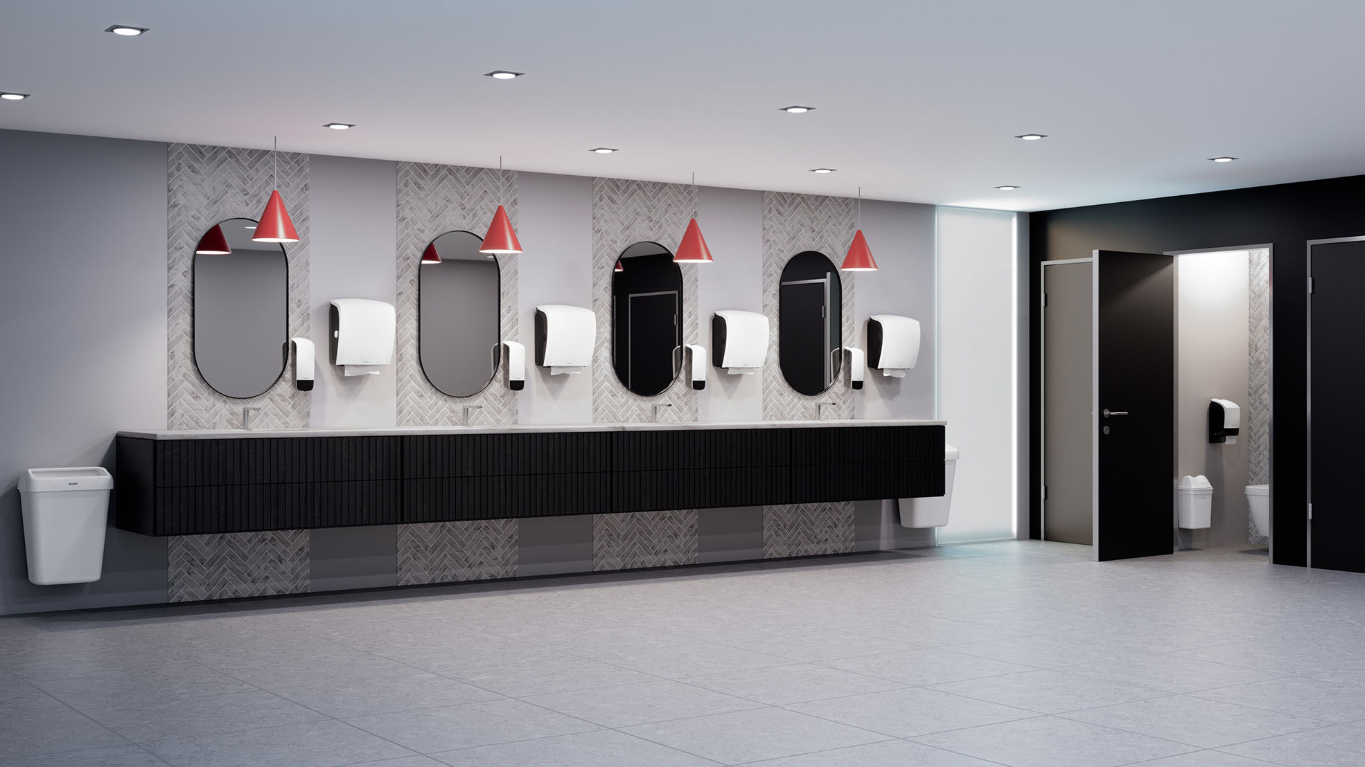 Plus quality hygiene solution for a high traffic washroom | Katrin