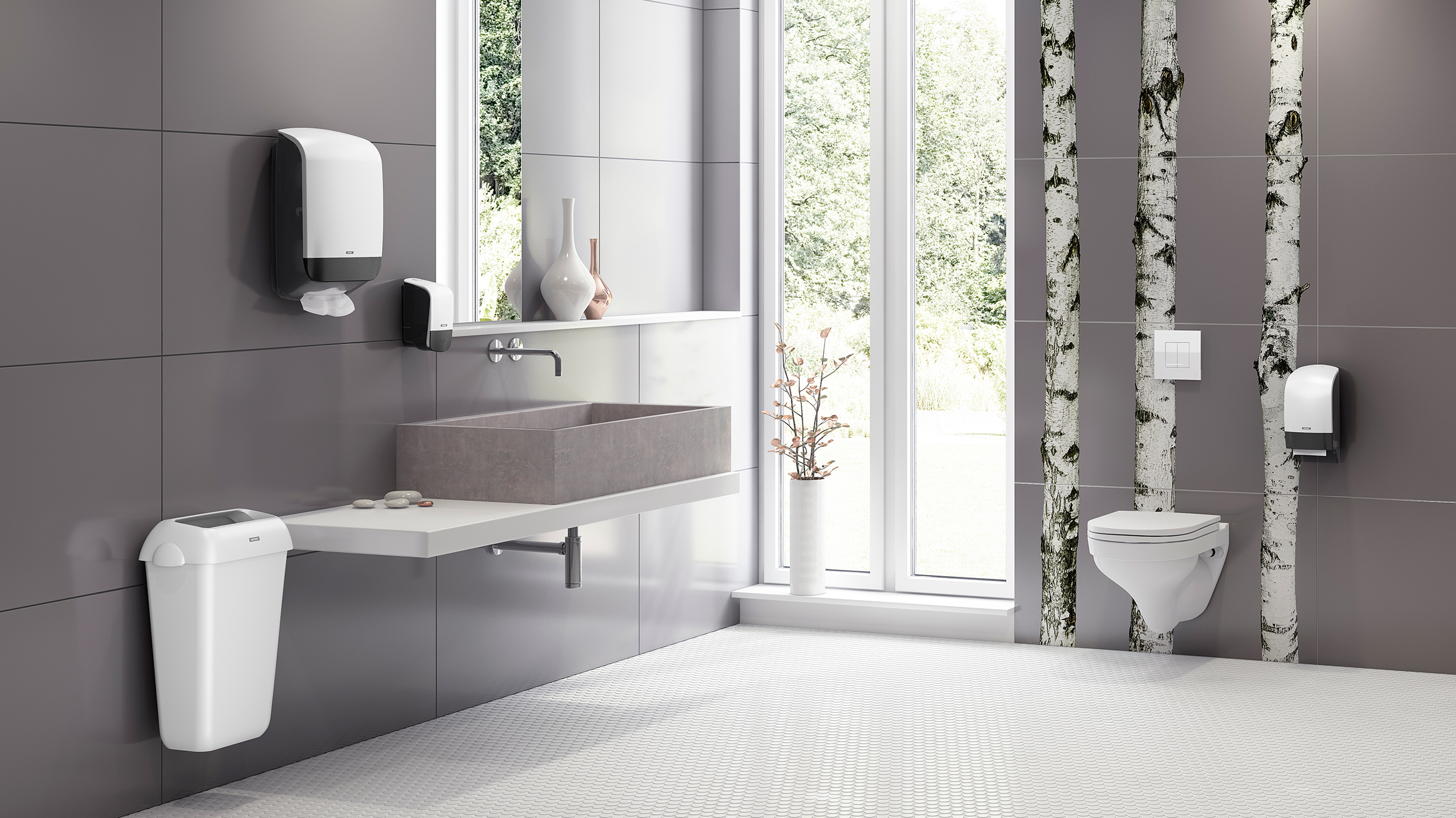 Plus quality hygiene solution for a low traffic washroom | Katrin