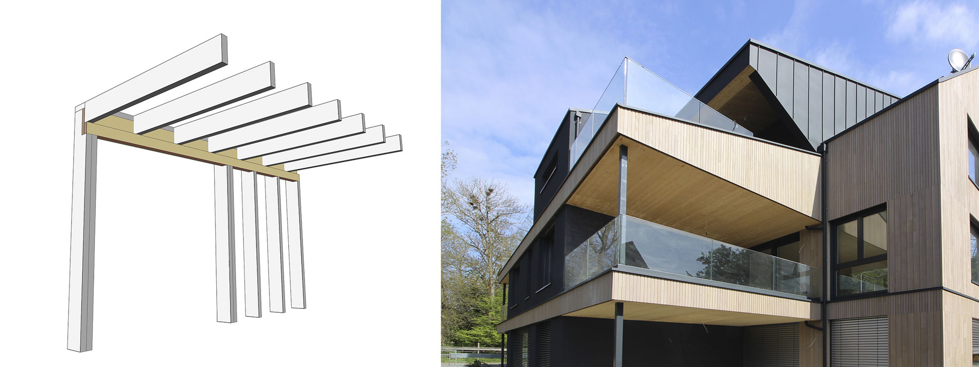 Material-efficient window solution for timber frame construction