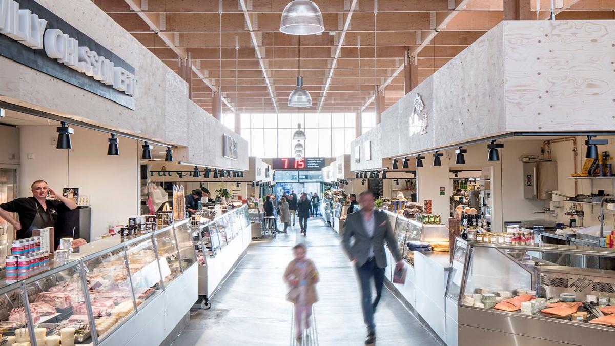 Östermalm’s temporary market hall made of wood