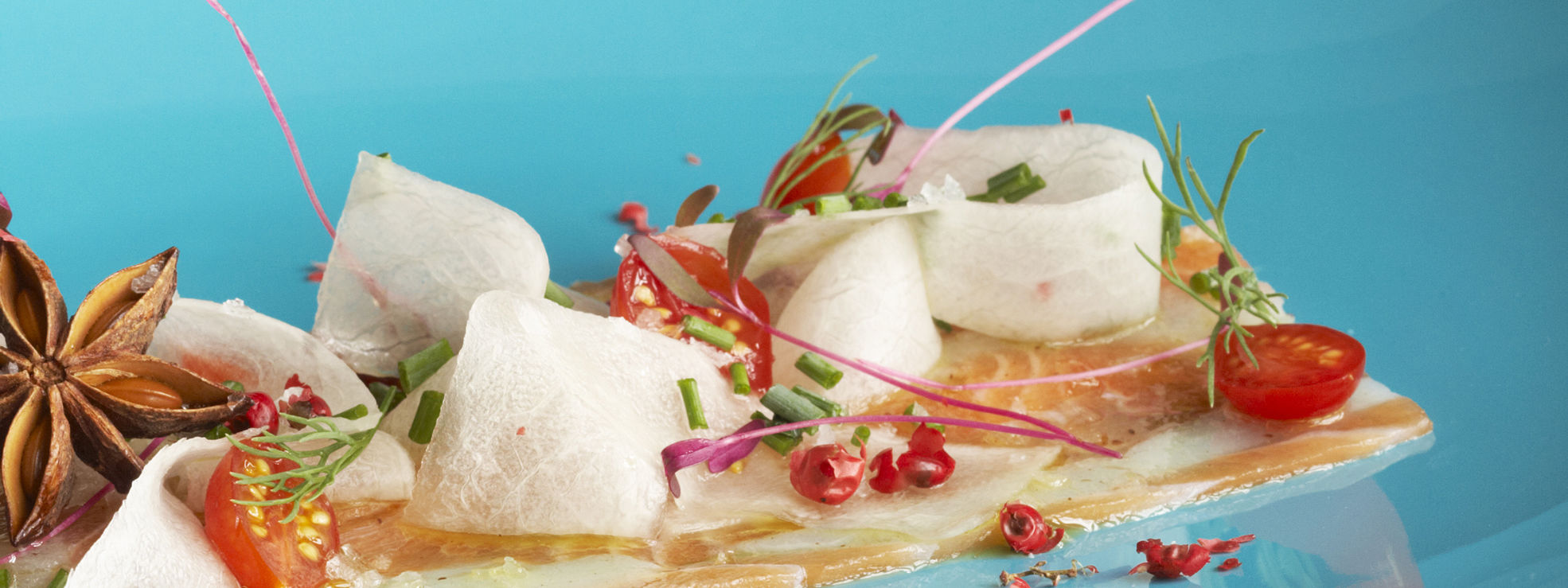 Radish Compote and Green Salad Garnish